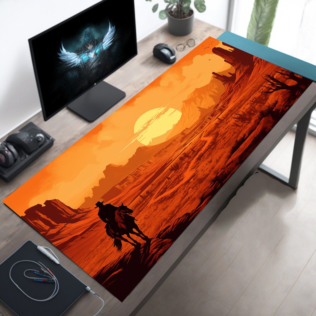 Cowboy Western Desk Mat, Rustic Desk Decor - Etsy