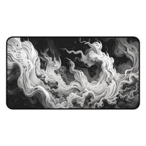 Black and White Aesthetic Desk Mat, Black Desk Decor, Monochrome ...