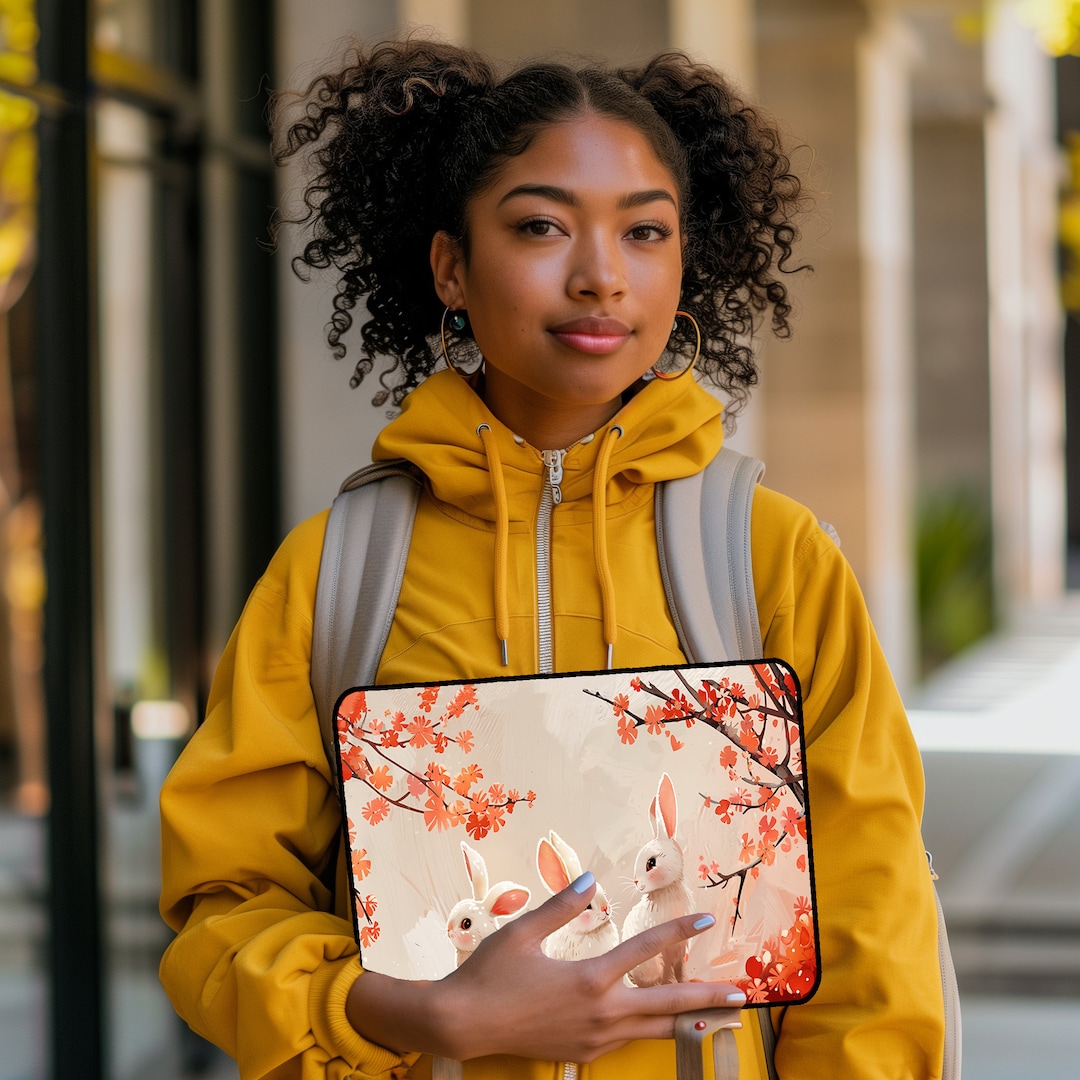 Kawaii Cute Japanese Bunnies Laptop Sleeve - Kawaii iPad Sleeve - Cute ...
