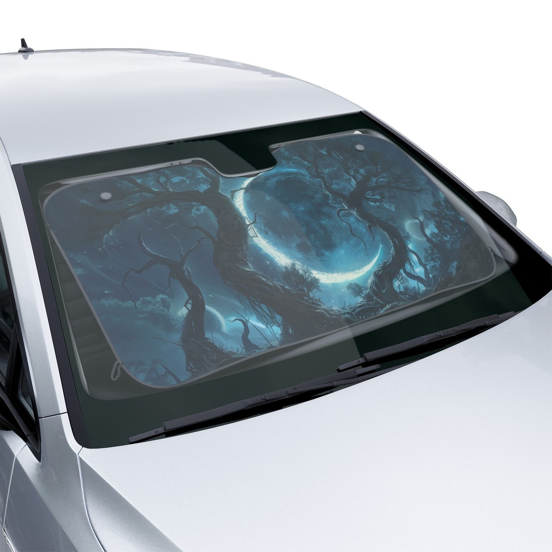 Druid Moon Car Windshield Shade for Fantasy Lovers - Witchy Car Decor ...
