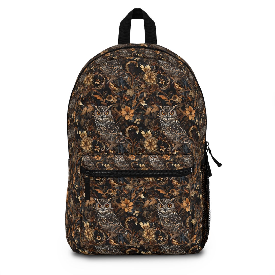 Medieval Floral Owl Backpack - Back to School Gift - Work Travel ...