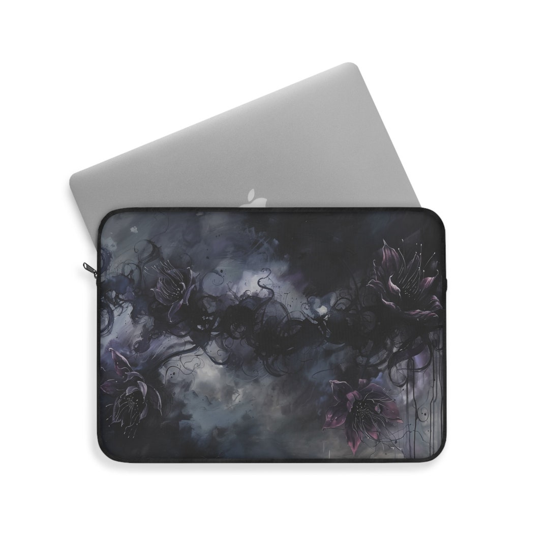 Violet Gothic Spider Lily Laptop Sleeve, Goth iPad Sleeve, Gothic ...