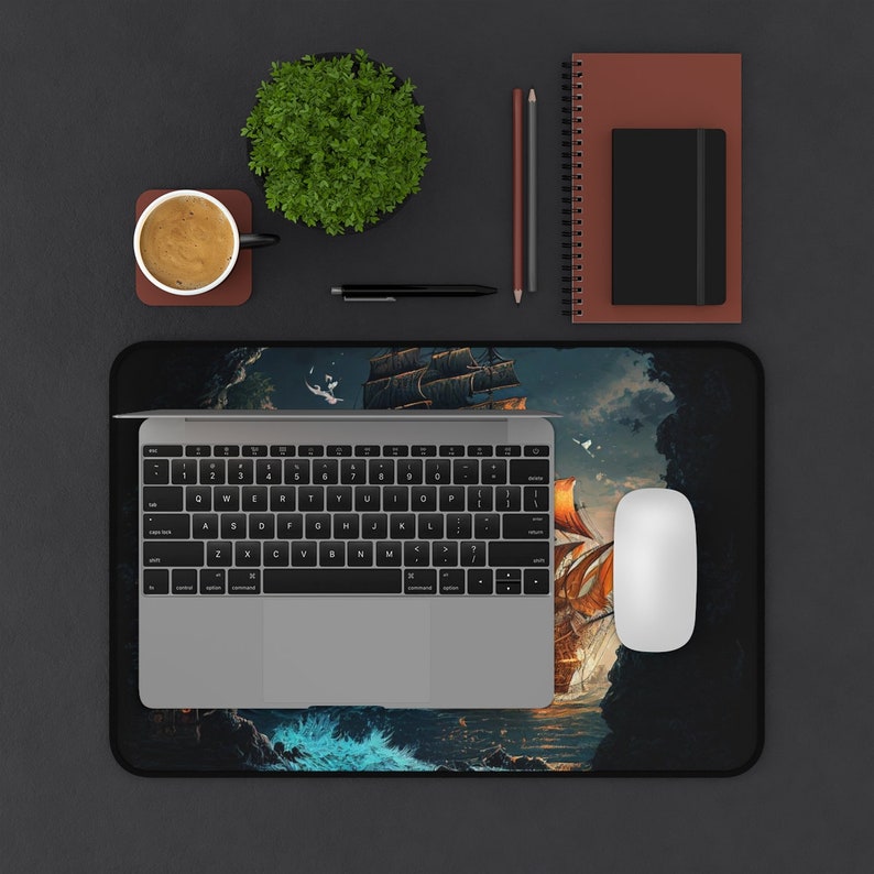 Desk Mat Fantasy Pirate Ship Large Mouse Pad Cute Gaming - Etsy
