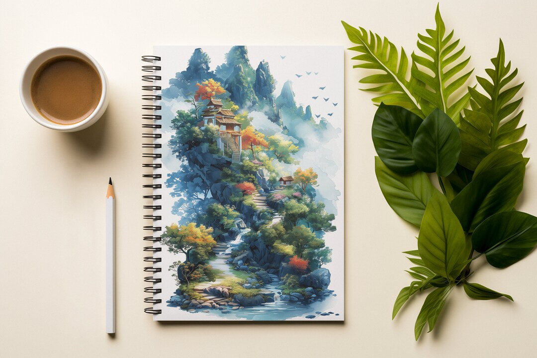 Fantasy Anime Japan Landscape - Ruled Line Notebook - Etsy