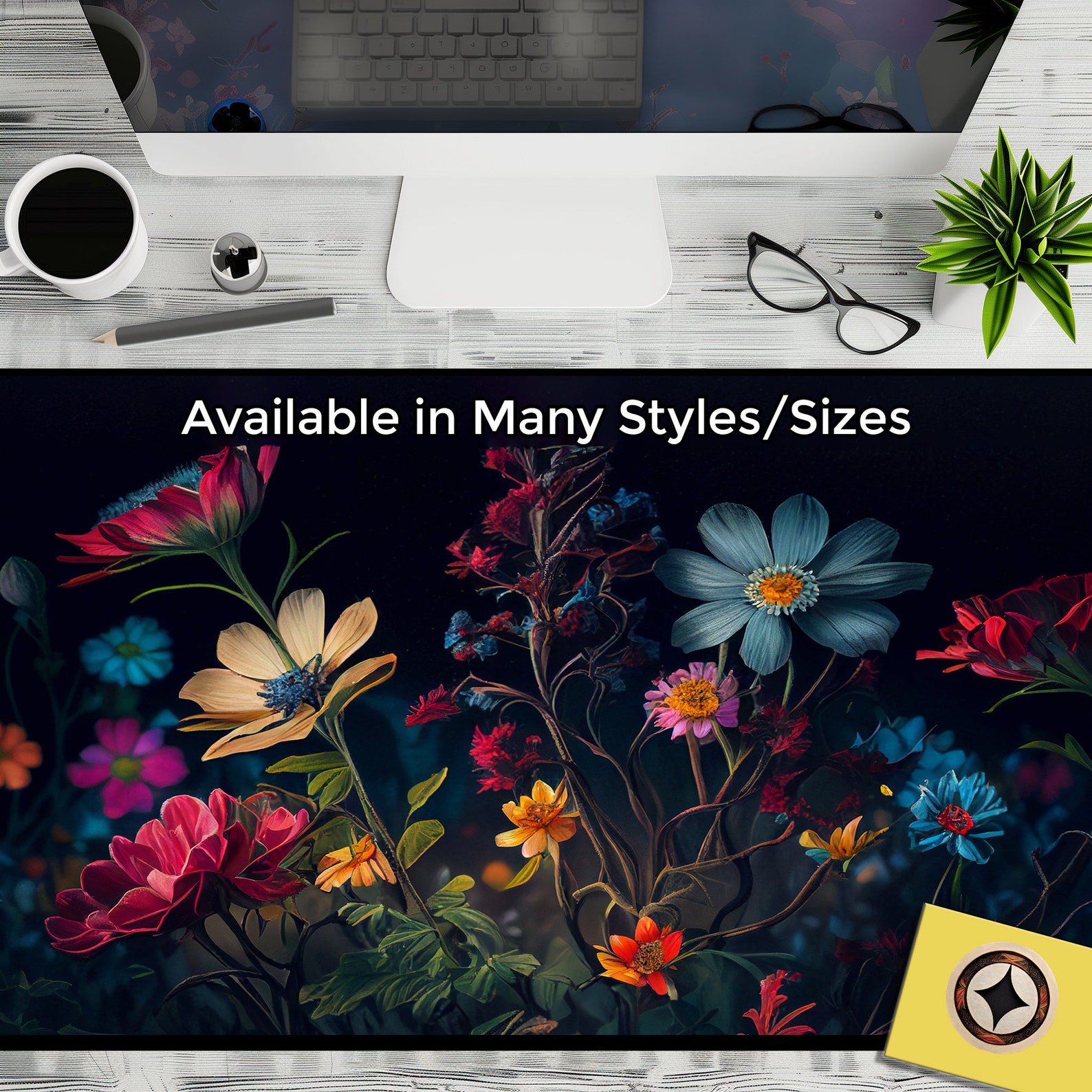 Wildflowers at Night Extend Gaming Mouse Pad Large Mousepad With ...