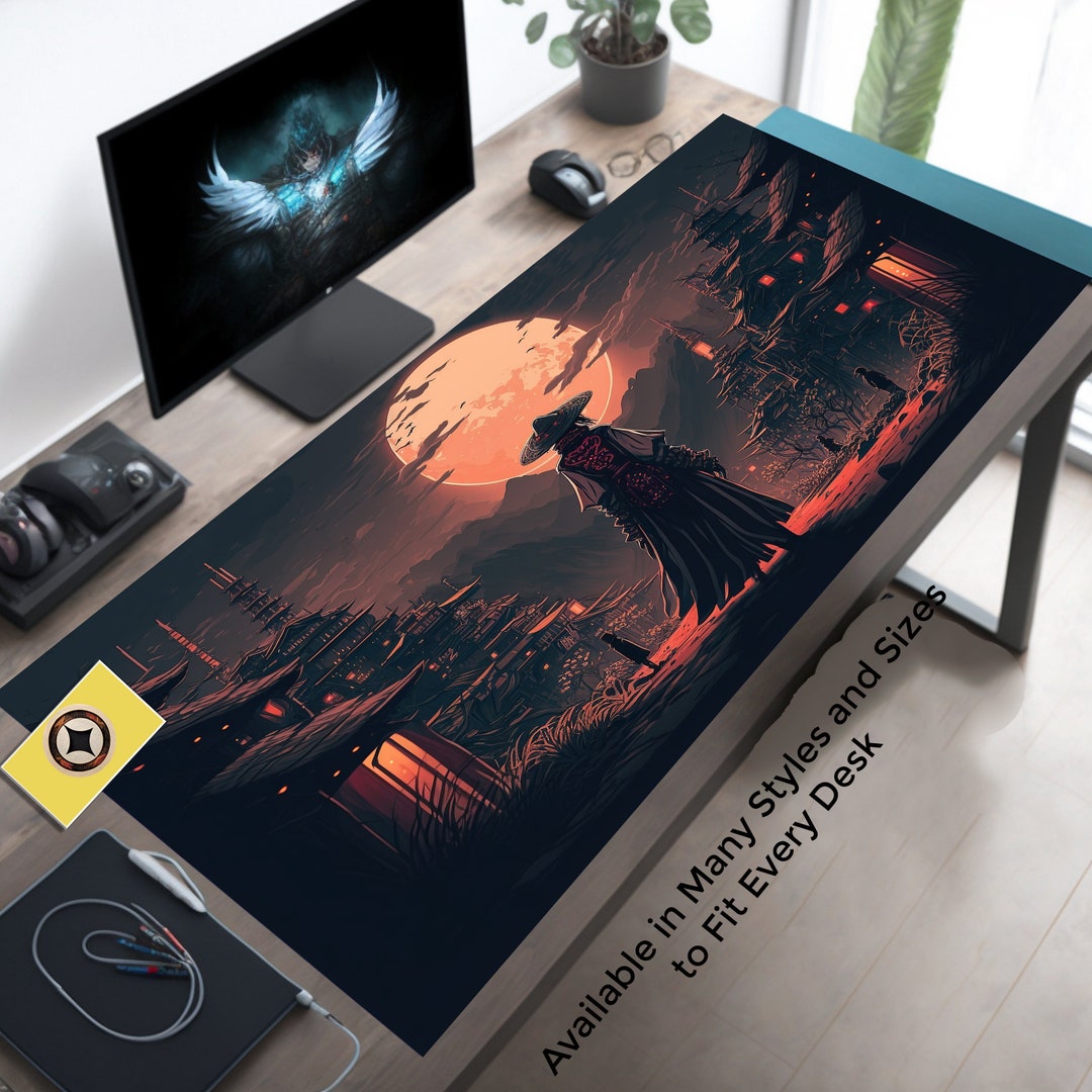 Samurai Desk Mat: Post-apocalyptic Japanese Moonlight Desk Pad - Etsy