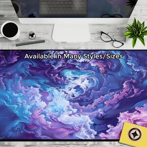 Pastel Purple and Blue Space Gaming Desk Mat Mousepad XL Mouse Pad Desk ...