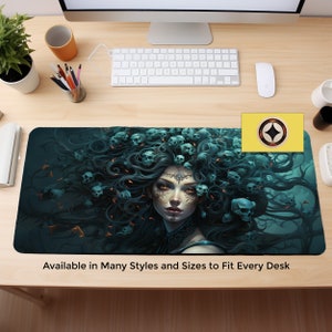 Aquatic Medusa Unique Mythological Desk Decor, Horror Desk Mat, Medusa ...