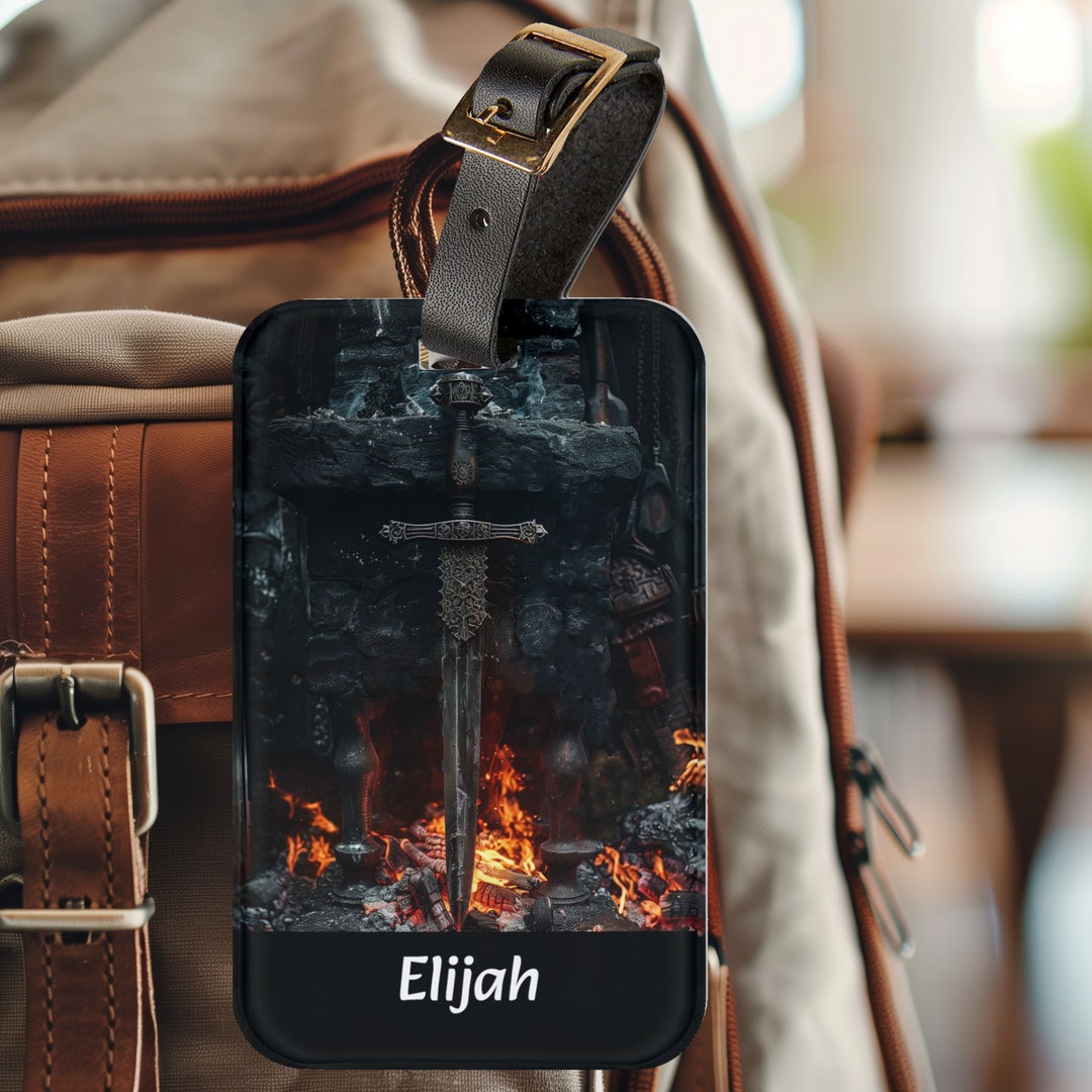 Medieval Blacksmith Sword - Gamer Travel Luggage Tag - Gamer Bag Tag ...