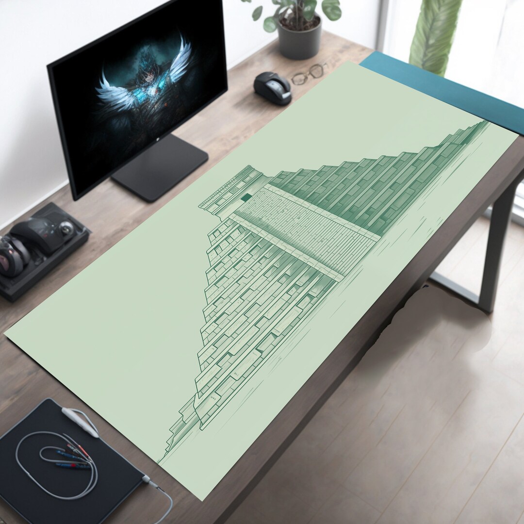 Minimalist Aztec Pyramid Desk Mat, Aztec Desk Decor, Sage Green ...