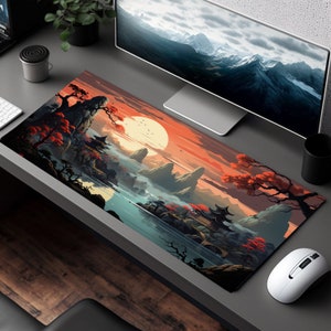Japanese Sunset Desk Mat Japan Gaming Setup Large Game Table - Etsy