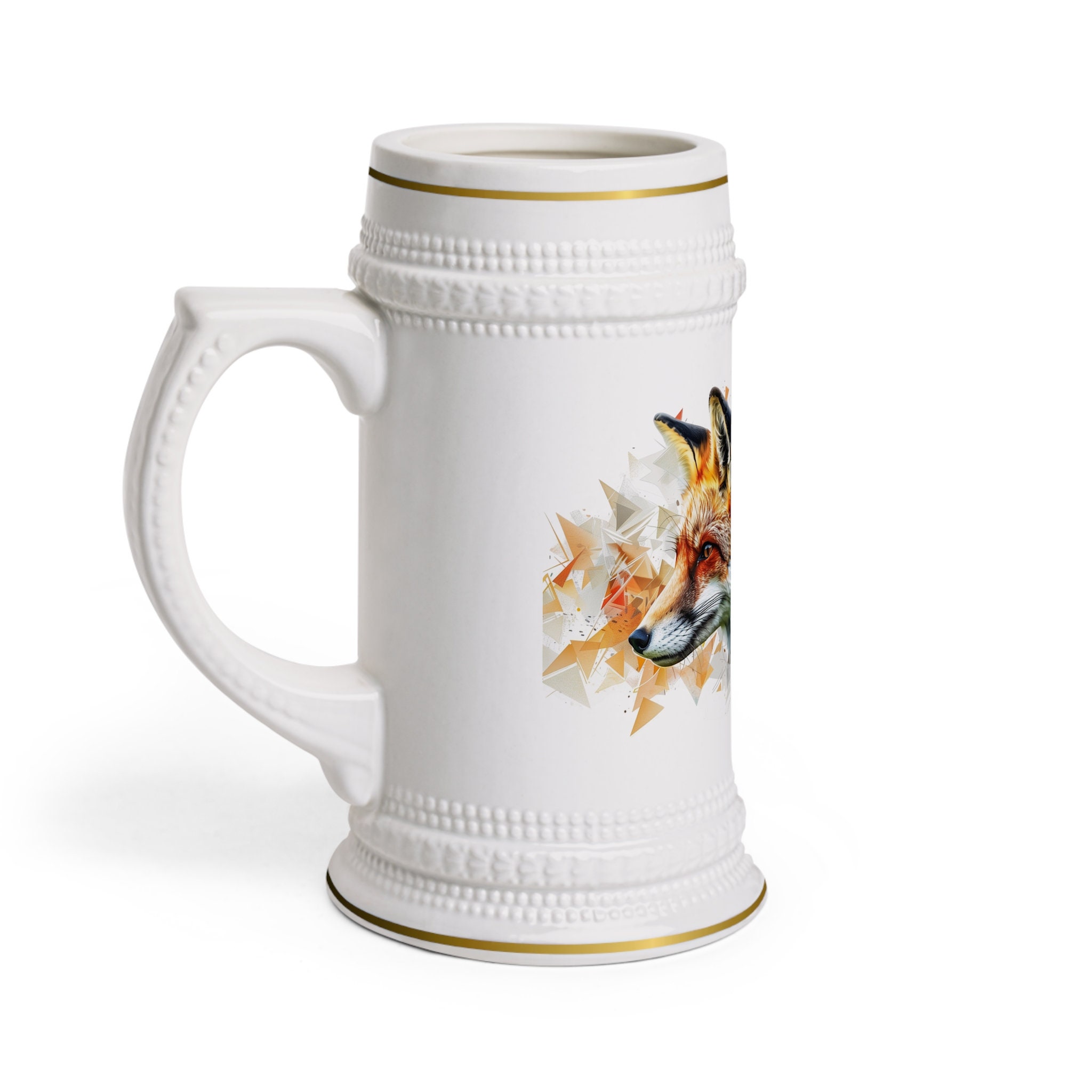 Japanese Red Fox Beer Stein Mug, Custom Beer Stein, Fox Root Beer Mug ...