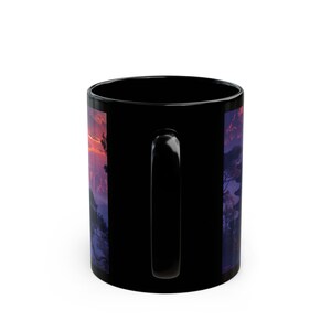 Fantasy Japanese Landscape Art Mug, Purple Mist Mug, Cute Japan Coffee ...