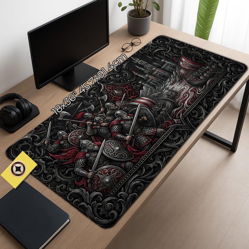 Viking Warfront Desk Mat, Large Gaming Desk Mat, Extended Mouse Pad ...