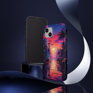 Retrowave Neon City Streets at Sunset, iPhone Case Cute, iPhone Case ...