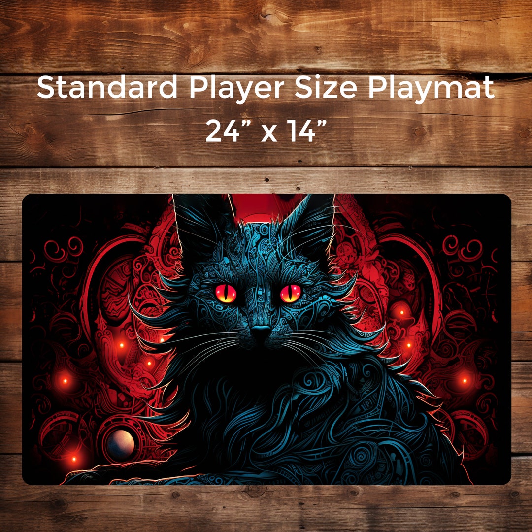 Cryptic Feline Glyphkeeper - 24"x14" Custom Table Top Gaming Playmat ...