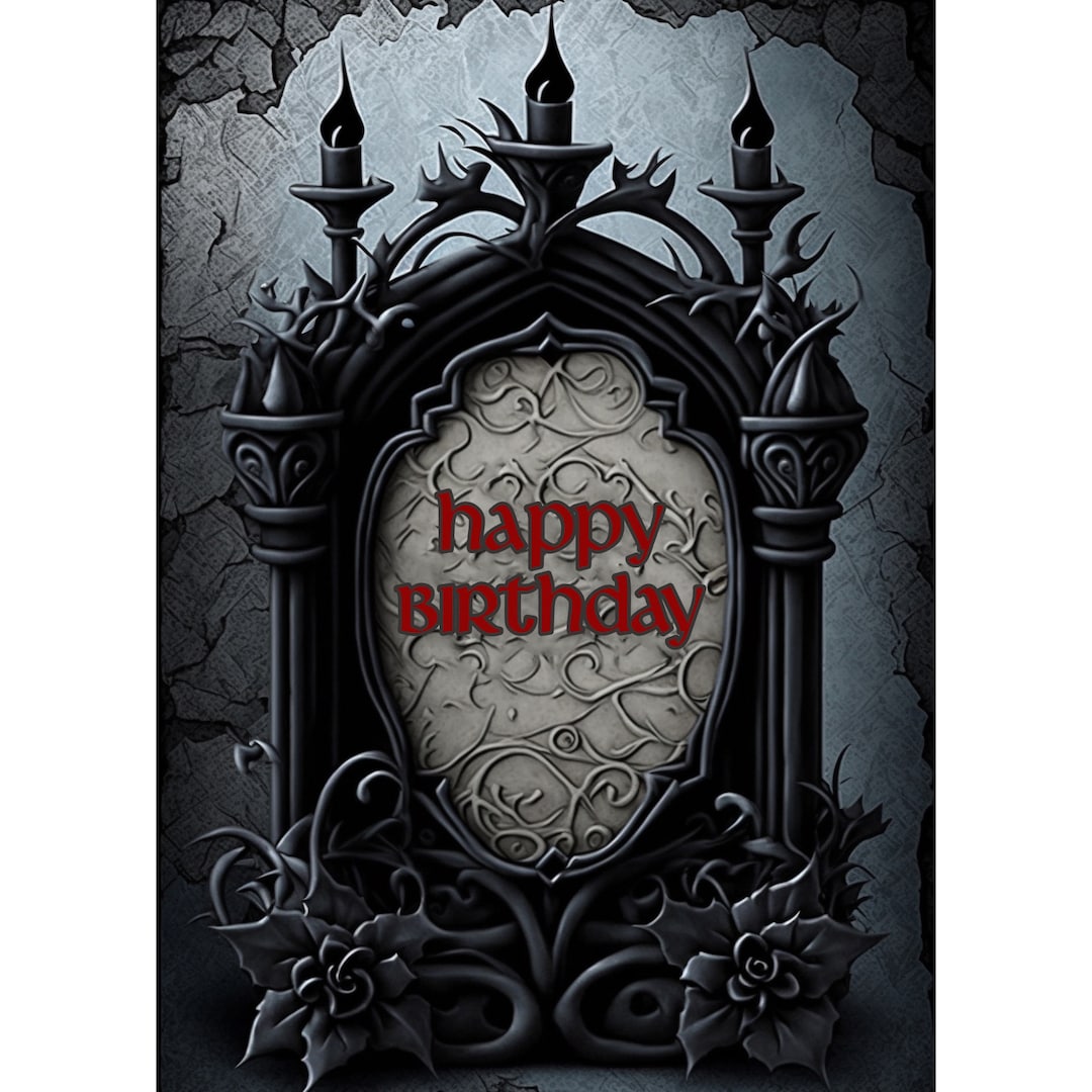 Gothic Birthday Card, Goth Birthday Card, Horror Birthday Card, Horror ...