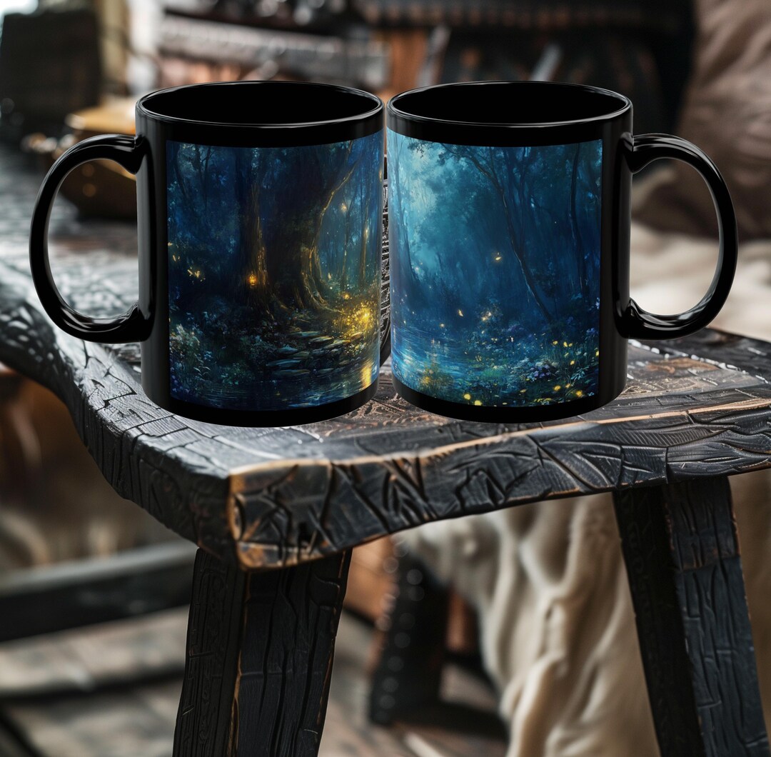 Luminous Enchanted Forest Firefly Glow Mug - Fantasy Art Mug - TCG ...