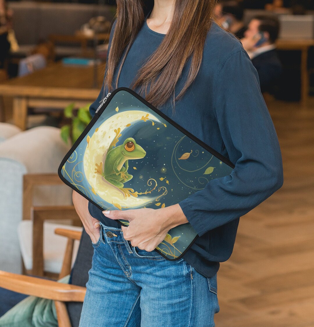 Cute Frog Laptop Sleeve, Kawaii Tablet Bag, Frog Computer Bag, Computer ...