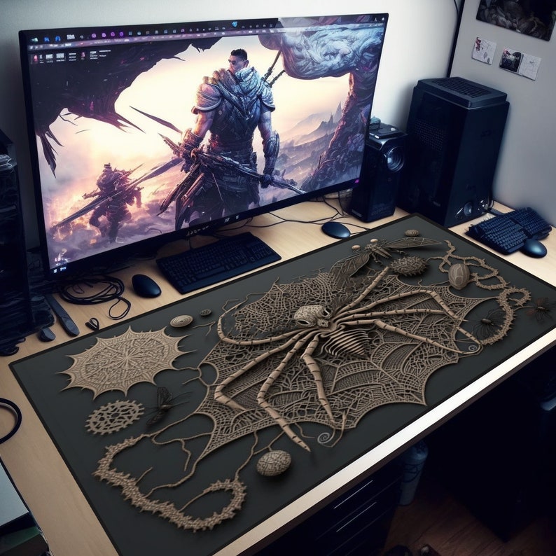 Goth Spider Desk Mat Goth Desk Pad Spooky Mousepad Scary Mouse - Etsy