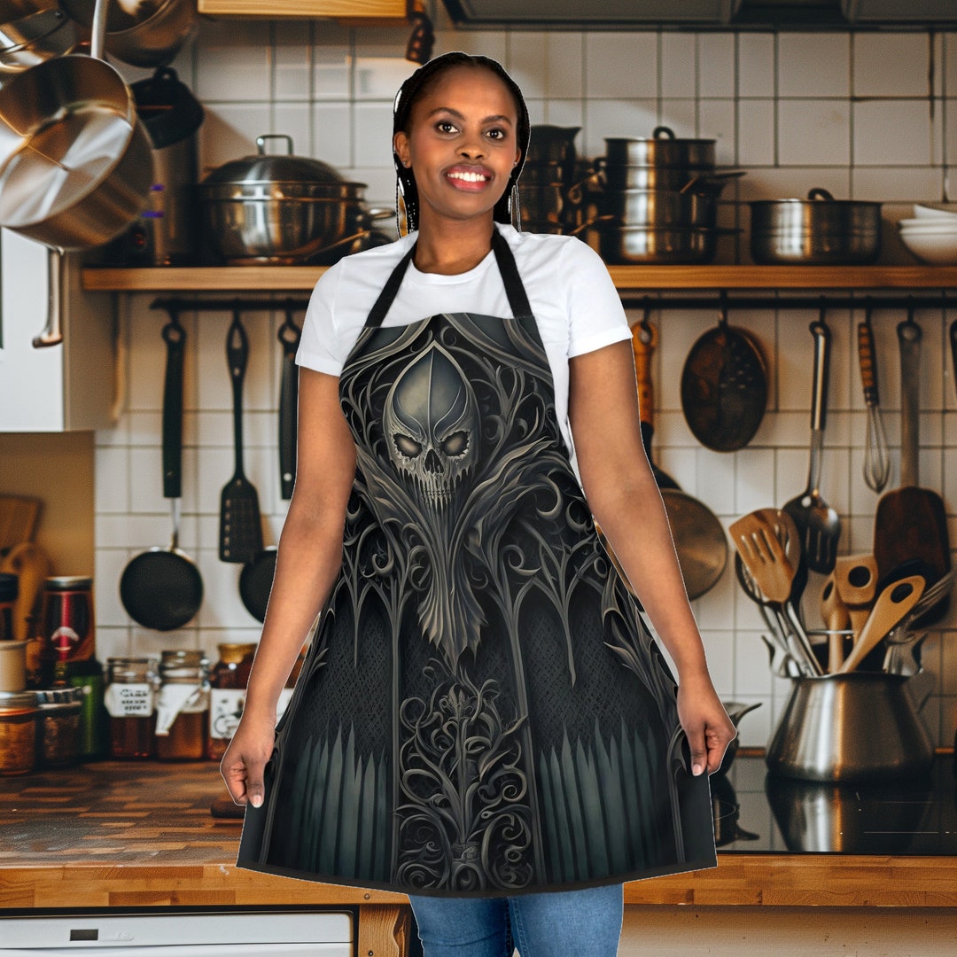 Gothic Apron, Goth Kitchen Apron, Horror Chef Apron, Unique Apron ...
