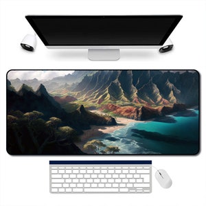 Hawaiian Beauty Desk Mat Cute, Hawaii XL Mouse Pad, Large Desk Mat Pad ...