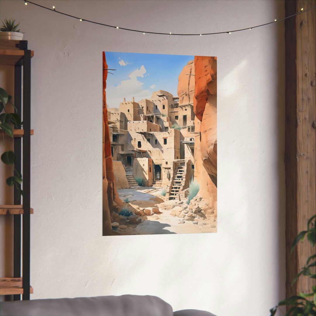 Pueblo Dwellings Poster, Native American Wall Art, Pueblo Poster ...