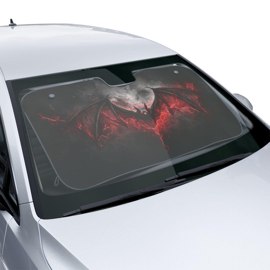 Goth Car Decor - Bat Car Decor - Gothic Bat Windshield Sunshade - Goth ...