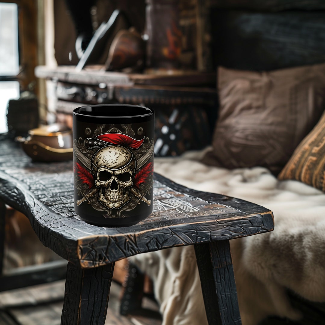 Pirate Coffee Mug, 15oz, Fantasy Coffee Mug, Skull and Crossbones ...