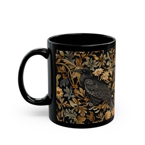 Medieval Floral Crow Mug - Medieval Floral Mug - Medieval Mug, 11oz or ...