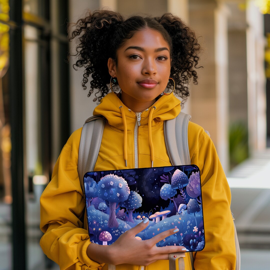 Cute Kawaii Anime Purple Blue Forest Laptop Sleeve - Anime iPad Case ...