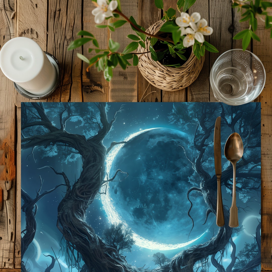 Druid Moon Fantasy Placemats - Bold Table Decor - Goth Dining Decor ...