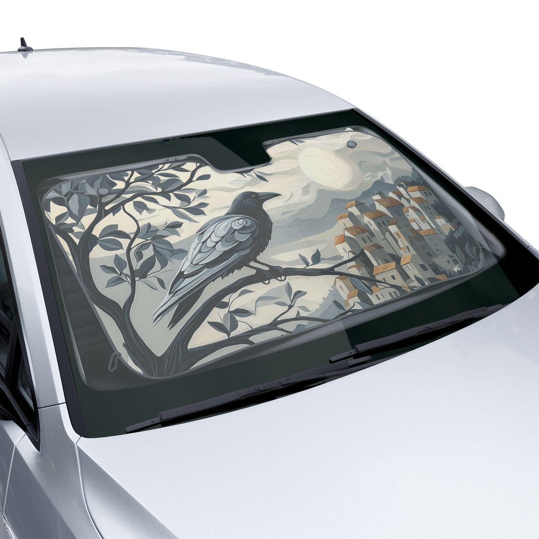 Whispering Raven Watch - Raven Themed Cat Windshield Sunshade ...