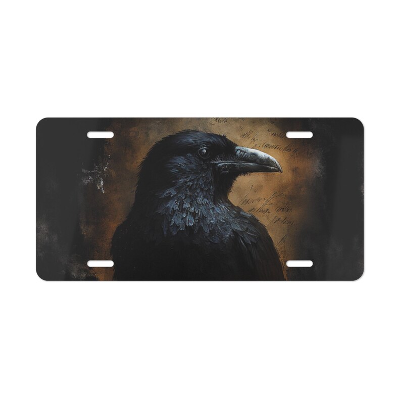Edgar Allan Poe Inspired Raven Vanity License Plate, Raven Plate, Raven ...
