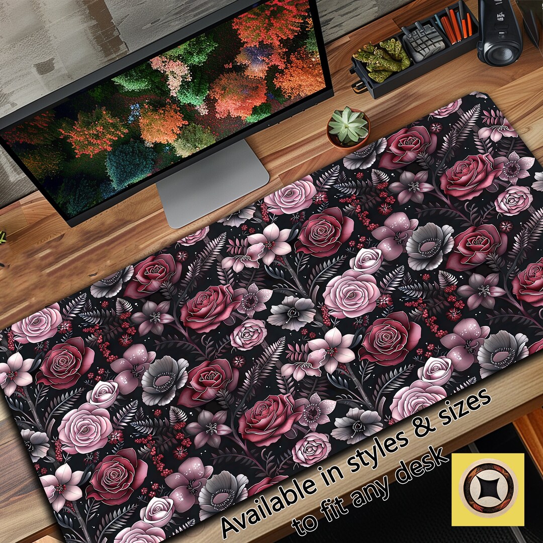 Gothic Roses, Lilies and Ferns Unique Goth Desk Decor, Goth Workspace ...