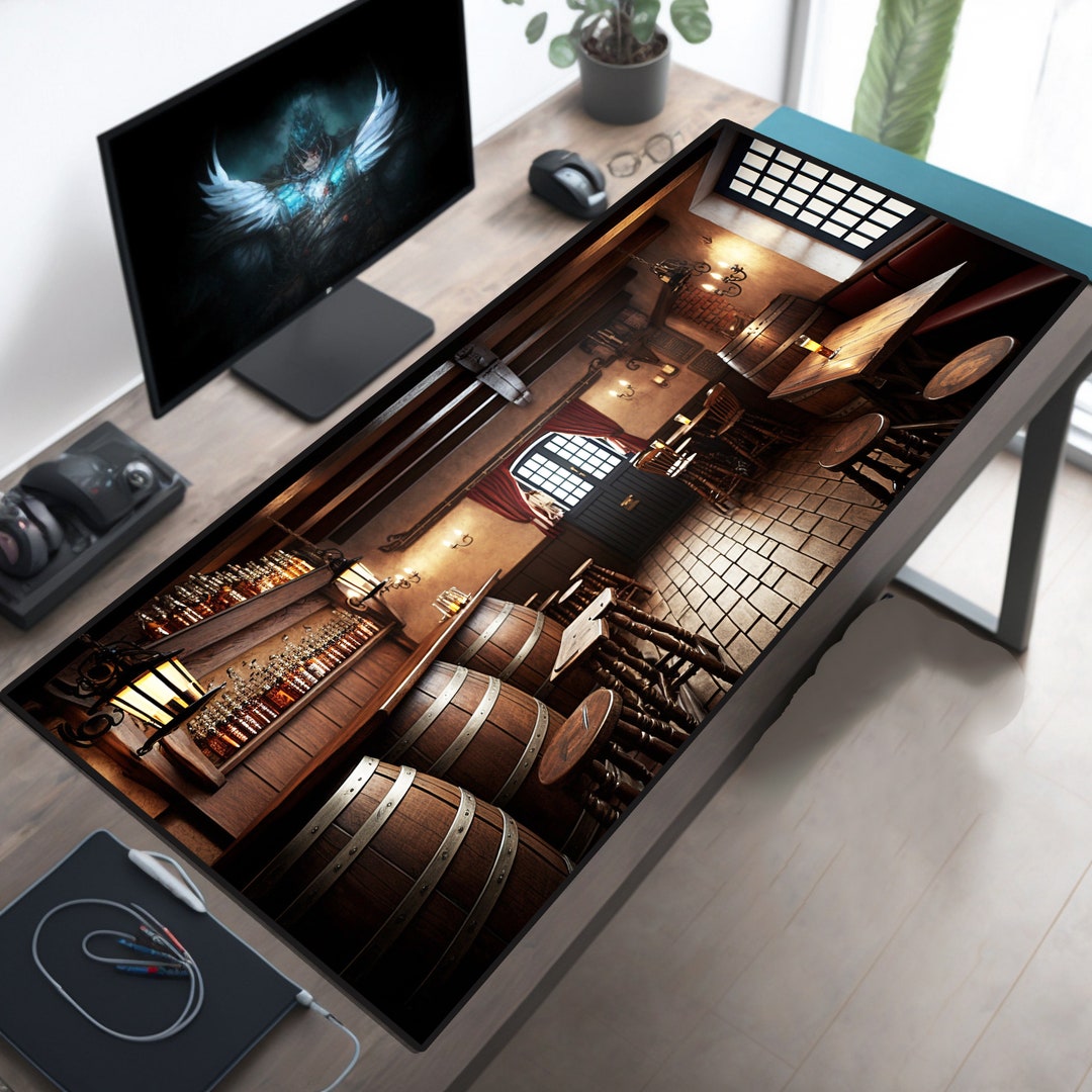 Desk Mat, Beer Lovers Gift, Beer Tavern, PC Accessory, Game Table Setup ...