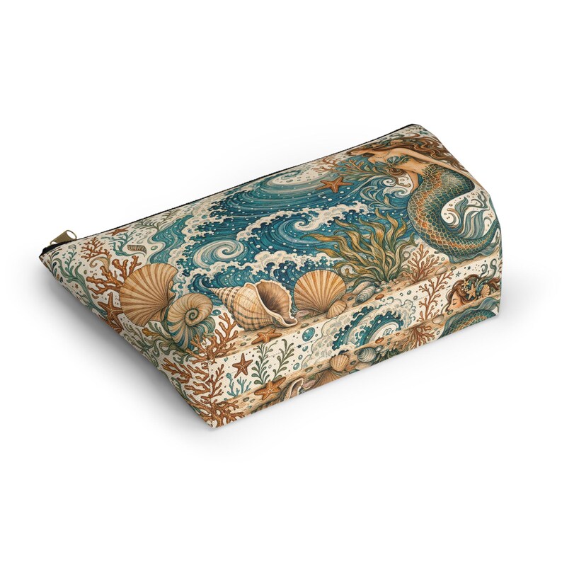 Mermaid Wave Illustration Accessory Pouch - Etsy UK
