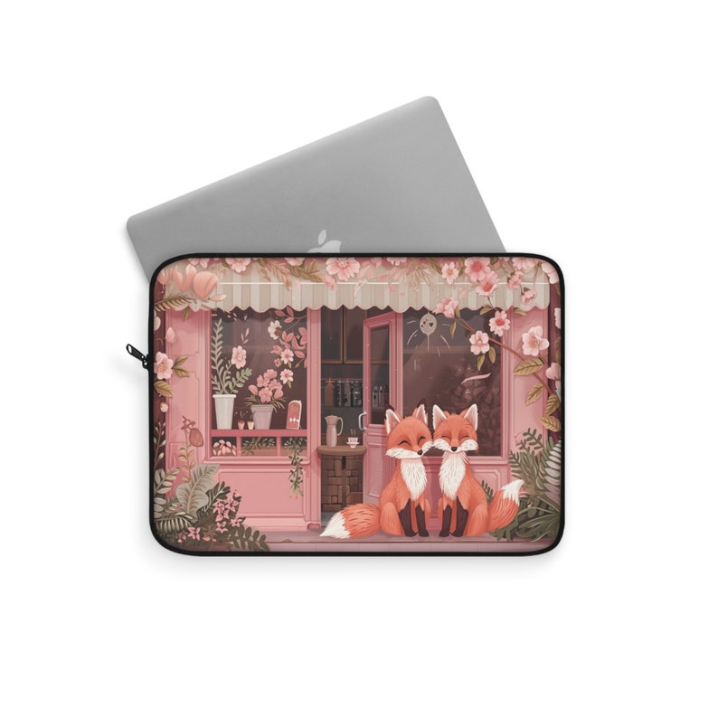 Kawaii Cute Foxes Cafe Anime Laptop Sleeve, Kawaii iPad Sleeve, Cute ...