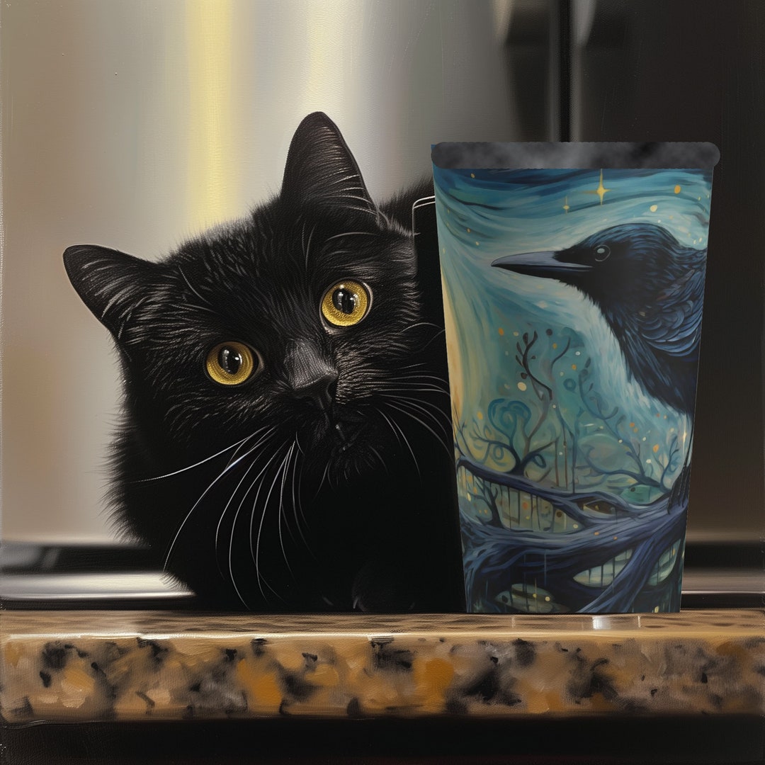Timeless Crow Tumbler, Crow Travel Mug, Crow Stuff, Crow Gifts, Crow ...
