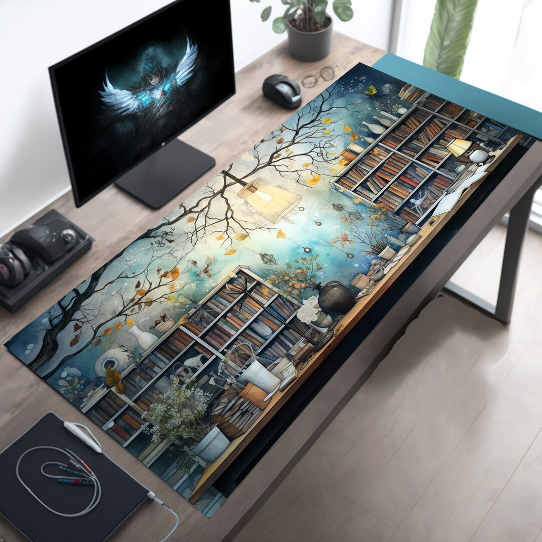 Reading Room Desk Mat Water Color Mousepad Water Color - Etsy Canada