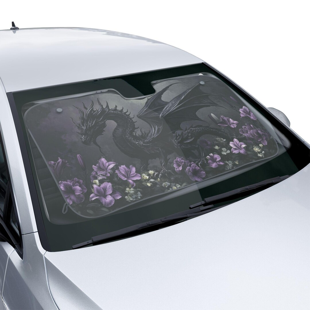 Dark Fantasy Gothic Dragon Garden Car Windshield Sunshade - Windshield ...