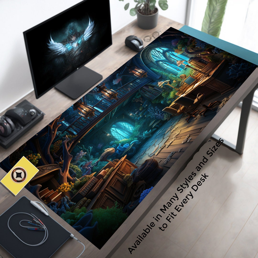Desk Mat, "the Modern Wizards Enchanted Office" Cute Large Mousepad ...