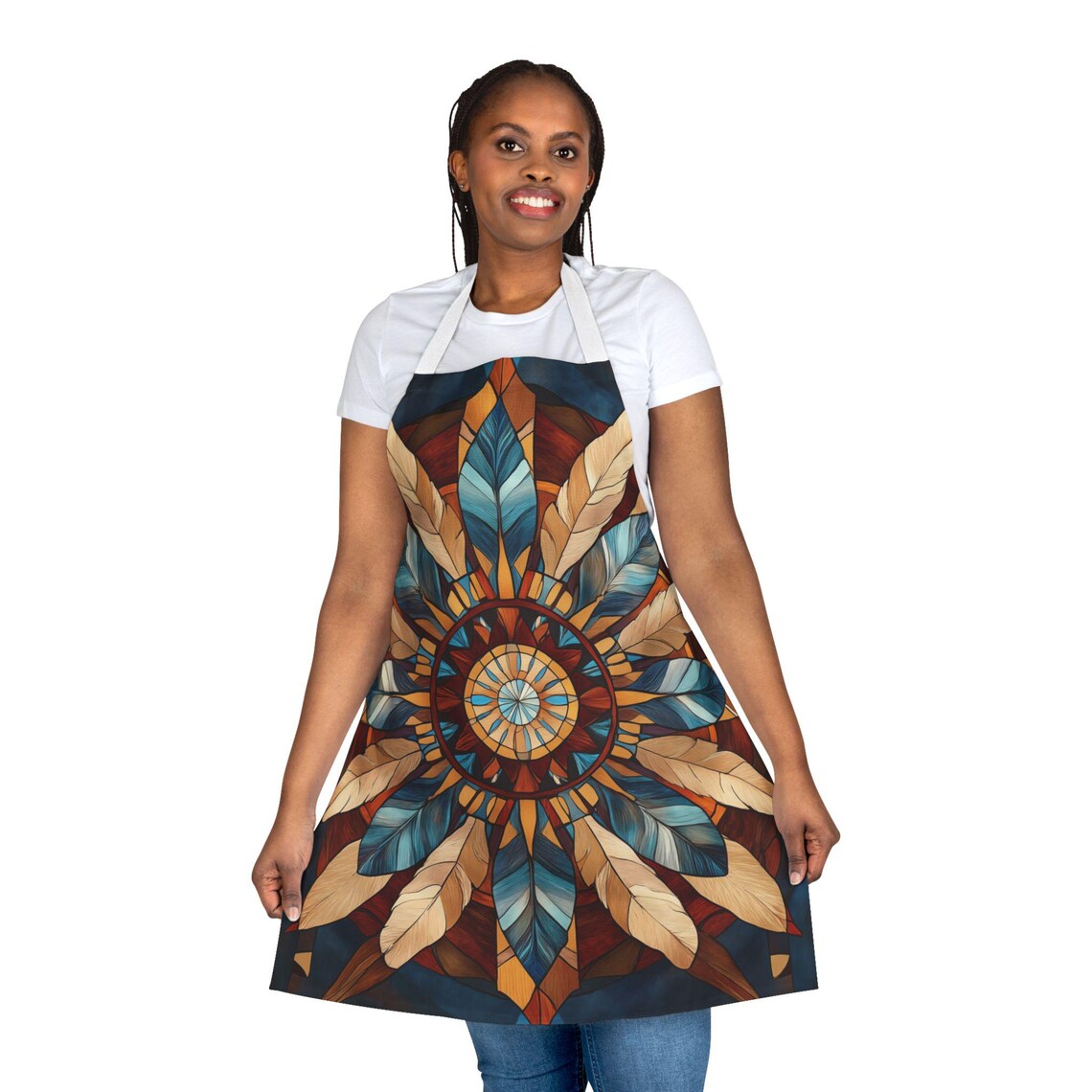 Unique Apron Gift Featuring Native American Art Inspired Feather ...