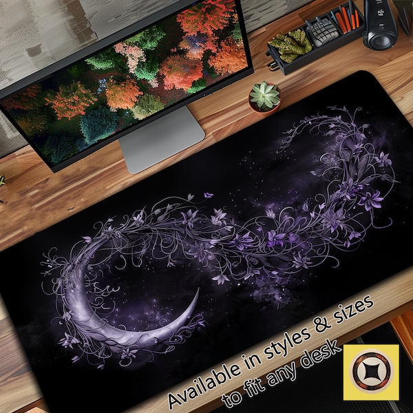 Floral Desk Mat Black - Etsy