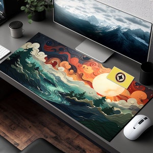 Mountain Whimsy Fantasy Full Moon Desk Mat - Etsy