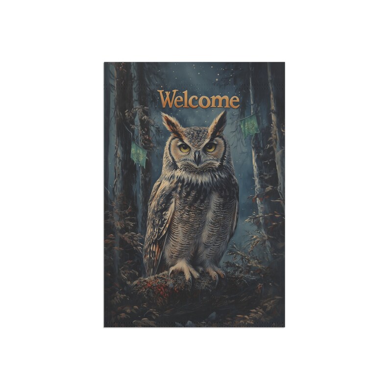 Medieval Woodland Owl Welcome Garden Sign - Garden Welcome Banner ...