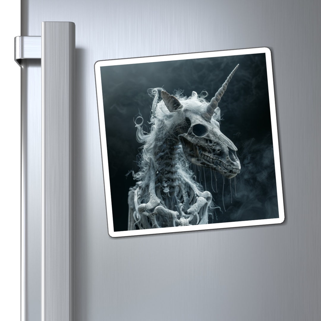 Creepy Goth Unicorn Skeleton Fridge Magnet, Goth Magnet, Goth Decor - Etsy