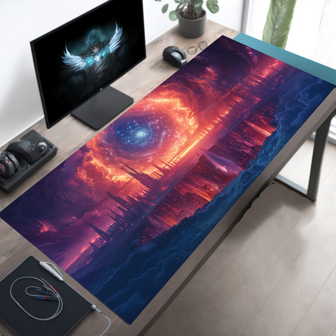 Fantasy End of Time Cyberpunk Portal Gaming Desk Mat or Mouse Pad ...