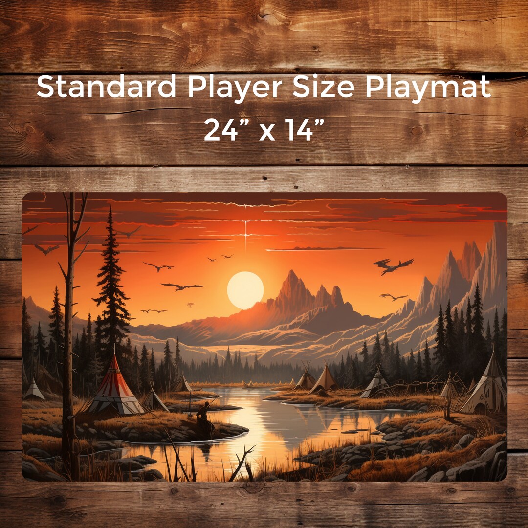 Thunderbird's Sunset - 24"x14" Custom Table Top Gaming Playmat, Playmat ...