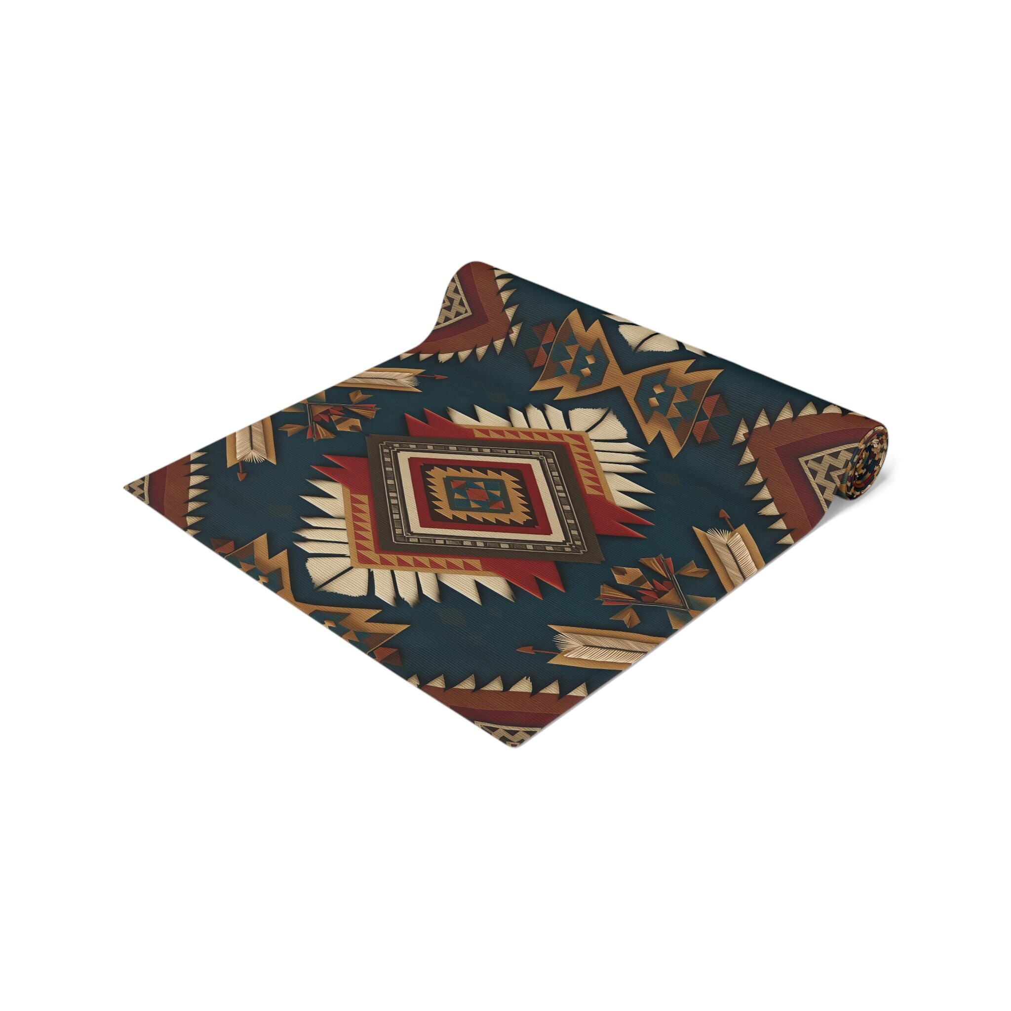 Native American Inspired Tribal Chevron Pattern Polyester Table Runner ...